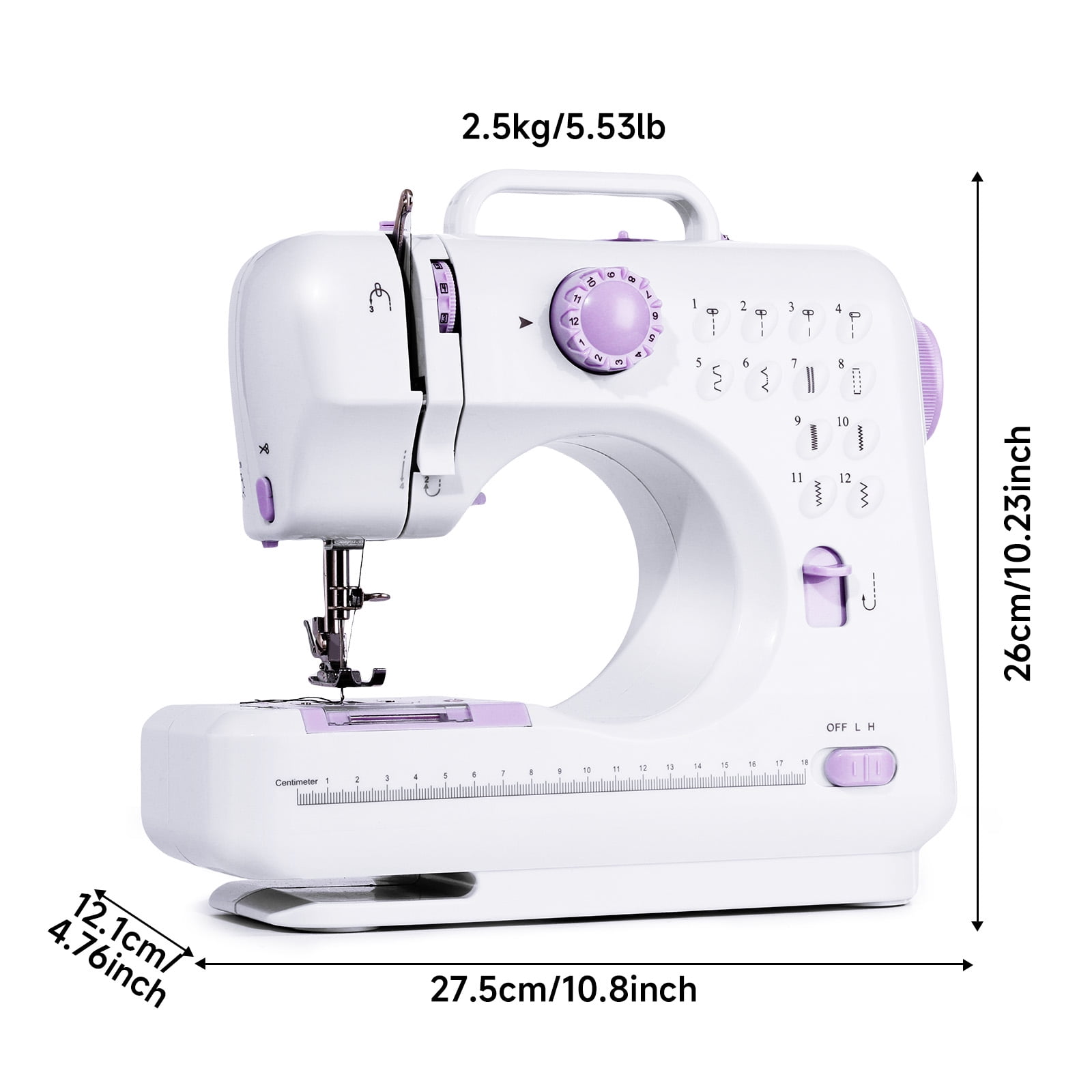 12 Stitch Patterns Portable Sewing Machine - Walmart.com