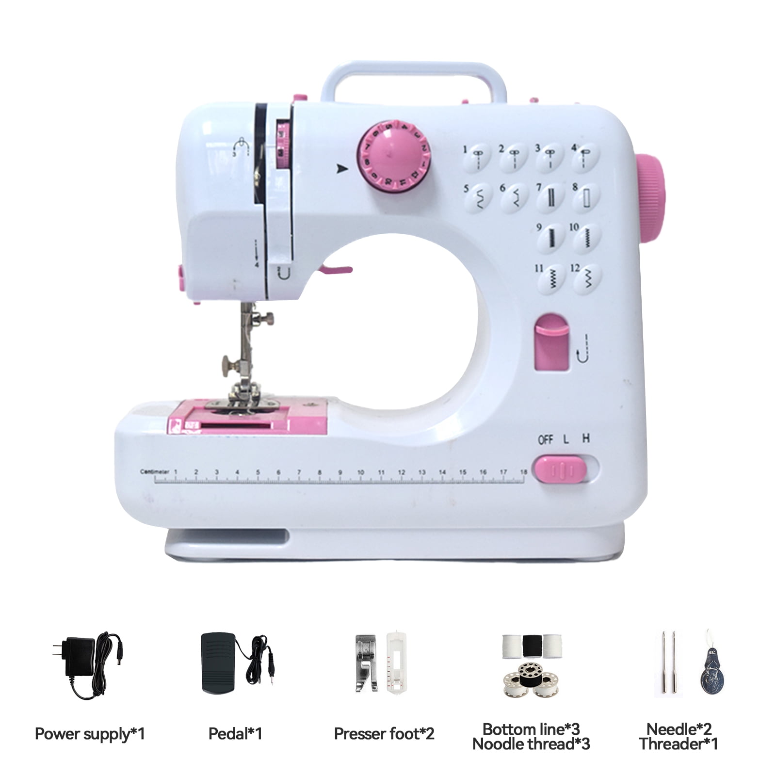 12 Stitches Electric Sewing Machine Mini Household Double Thread Sewing ...