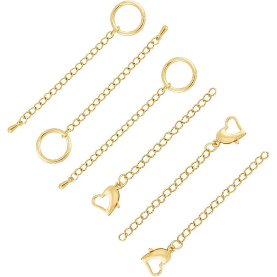 12 Strands 2 Style 304 Stainless Steel Curb Chain Extender End Chains ...