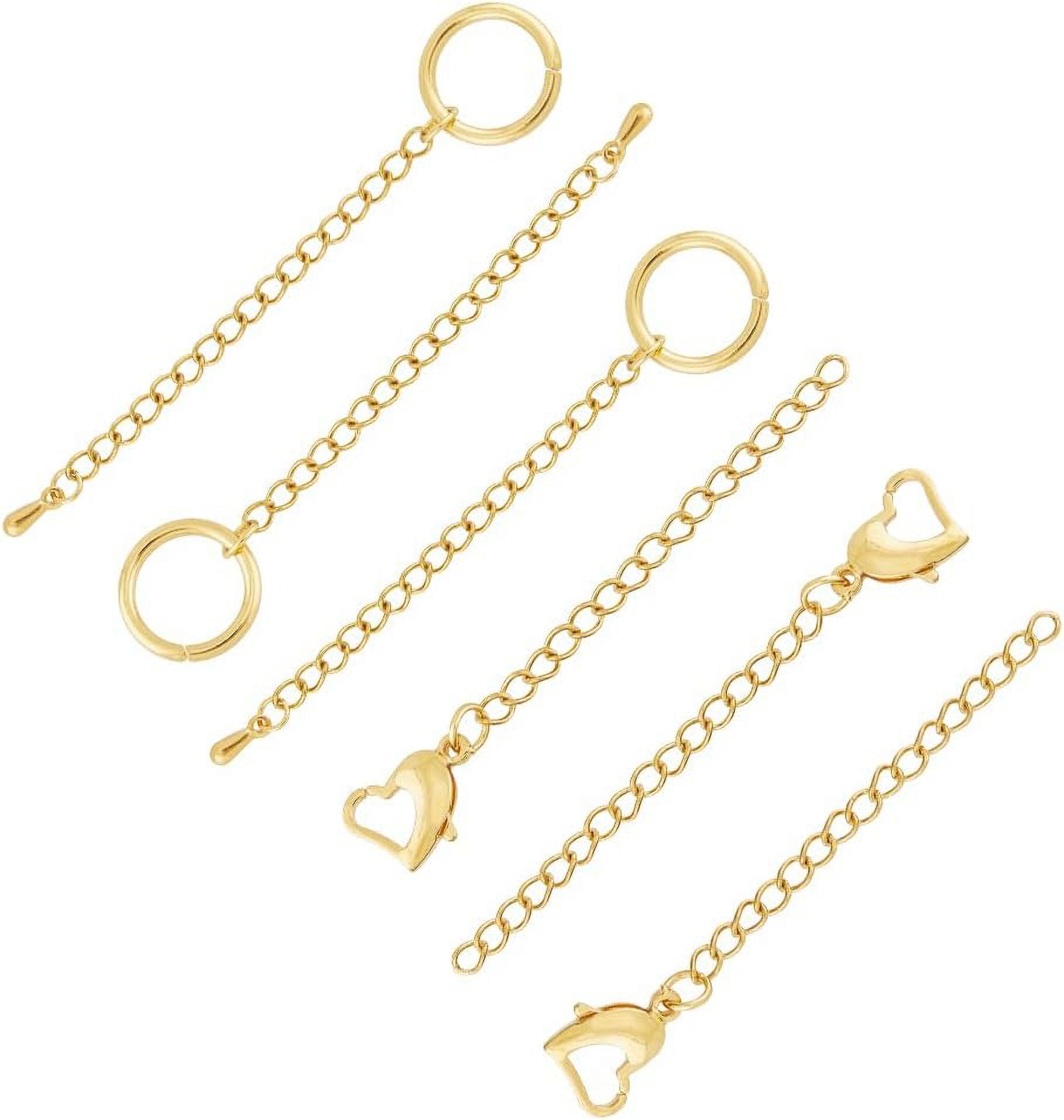 12 Strands 2 Styles Curb Chain Extender End Chains with Heart Lobster ...