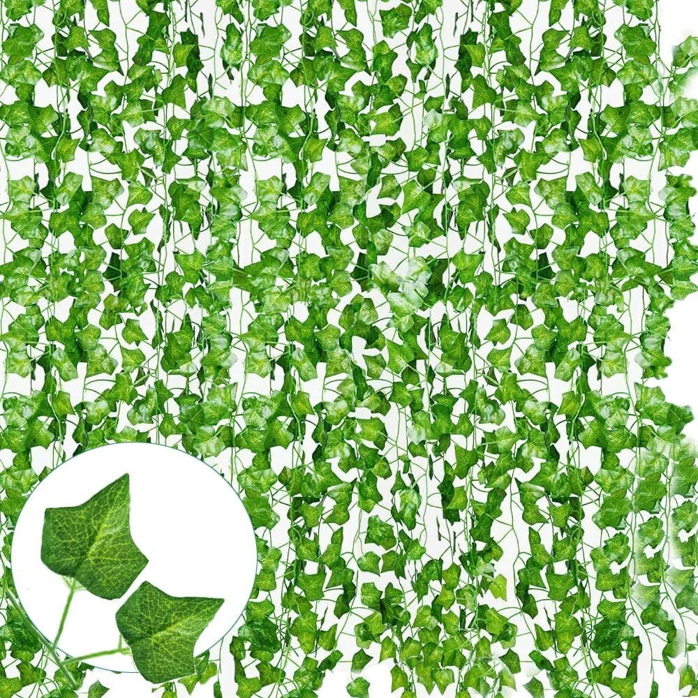 12 Strands Artificial Ivy Fake Vines, Ivy Garland Greenery Garland Fake ...
