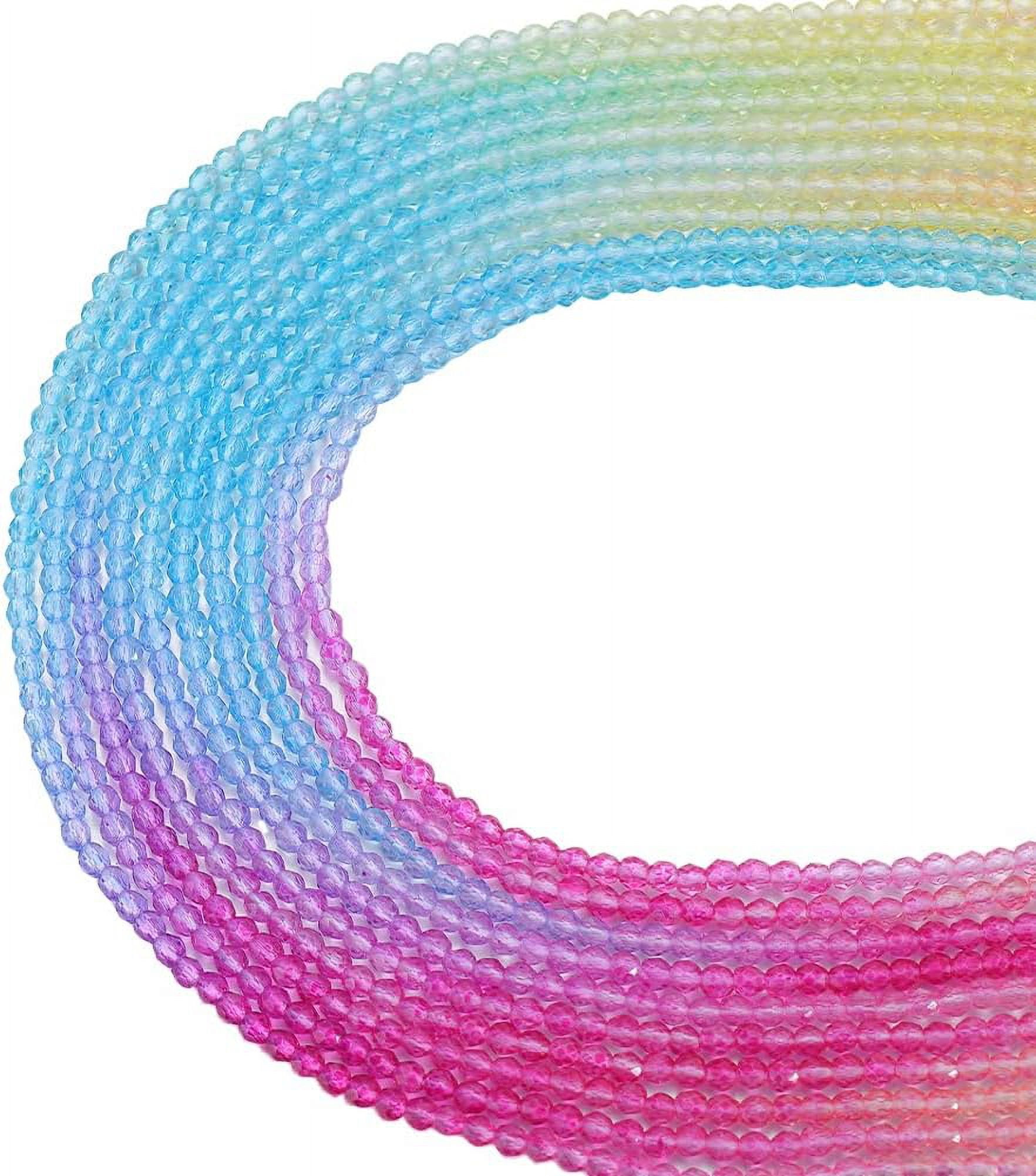 12 Strands Transparent Gradient Color Glass Beads Strands Segmented ...
