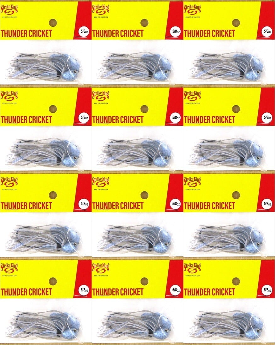 (12) Strike King 5/8 Oz Thunder Cricket Bladed Vibrating Jigs Blue ...