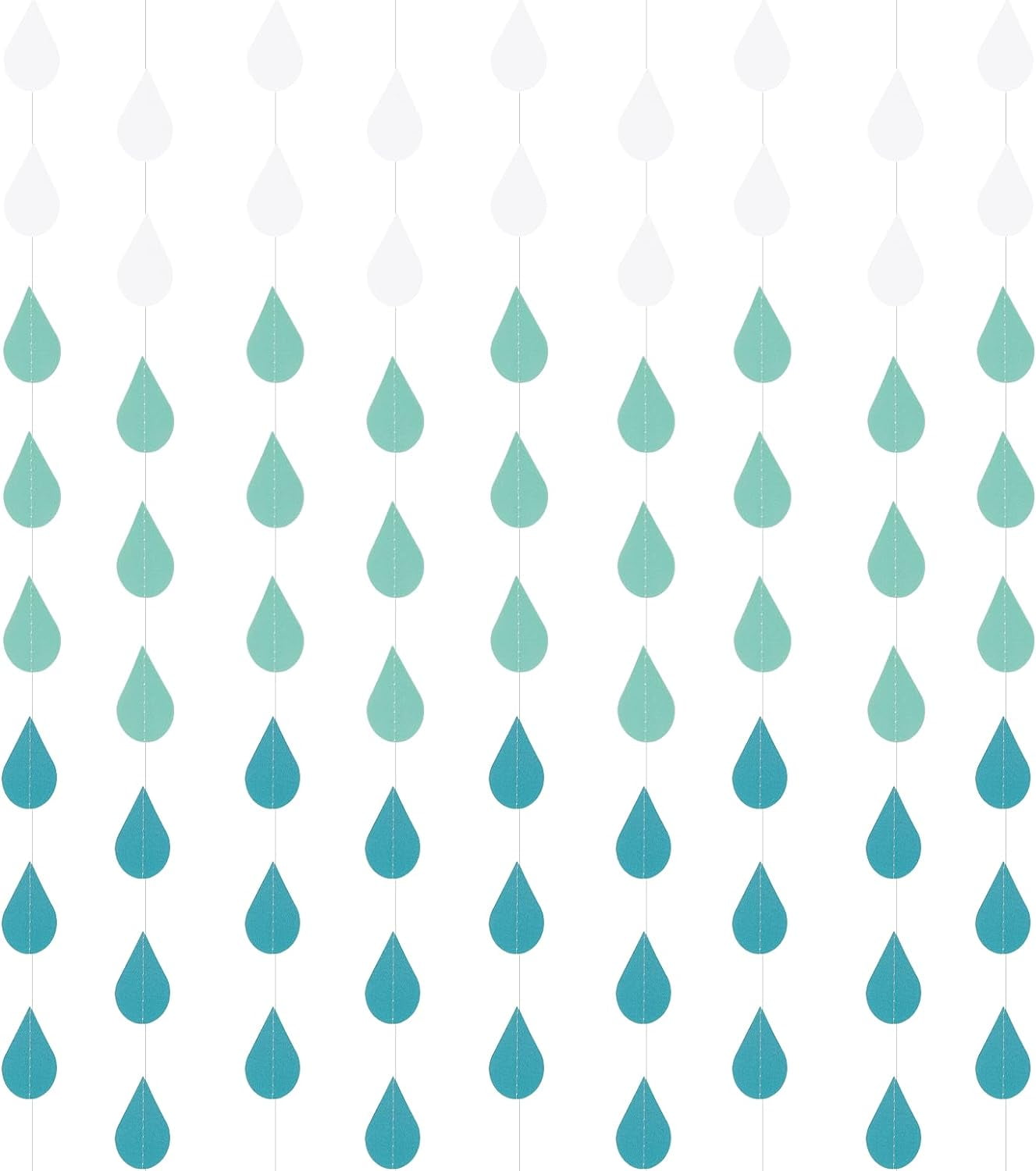 12 Strings Raindrop Garland for Ceiling Decor Birthday Paper Raindrop ...