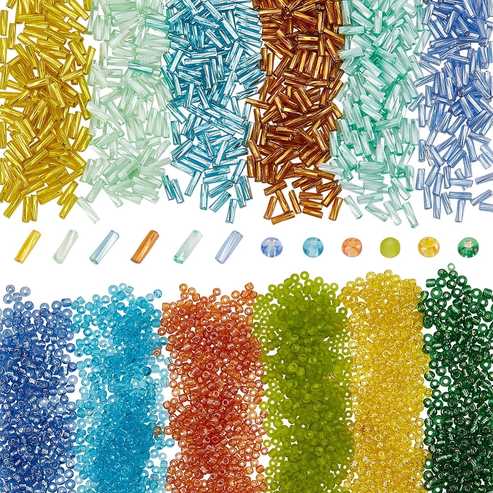 12 Style Glass Seed Beads Round Twist Bugle Mixed Color - Walmart.com