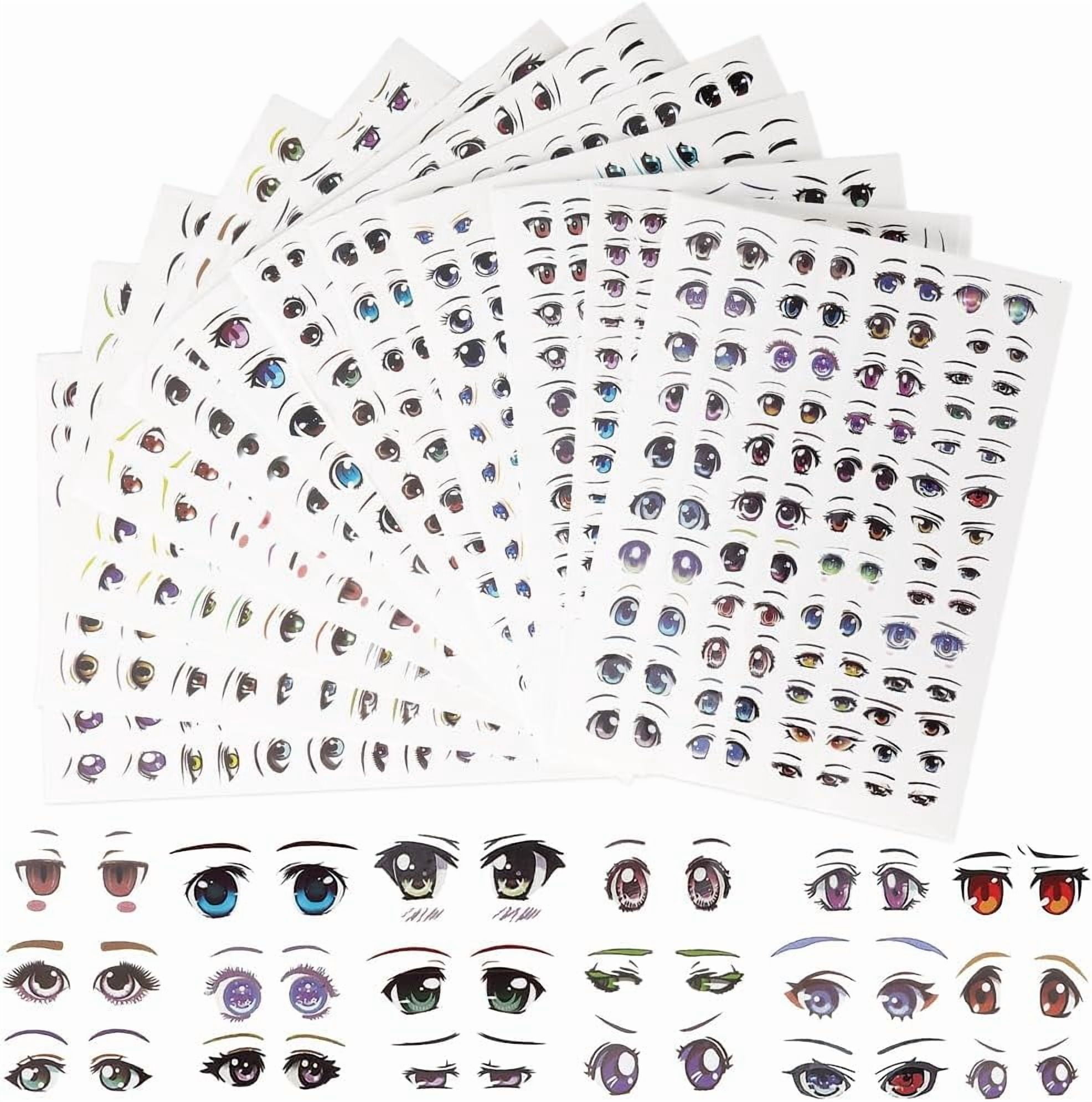 12 Styles Cartoon Eye Stickers Wiggle Eye Labels Stickers Mixed Color ...