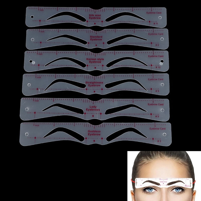 12 Styles Makeup Tools Thrush Card Grooming Eyebrow Shaper Kit Eyebrow ...