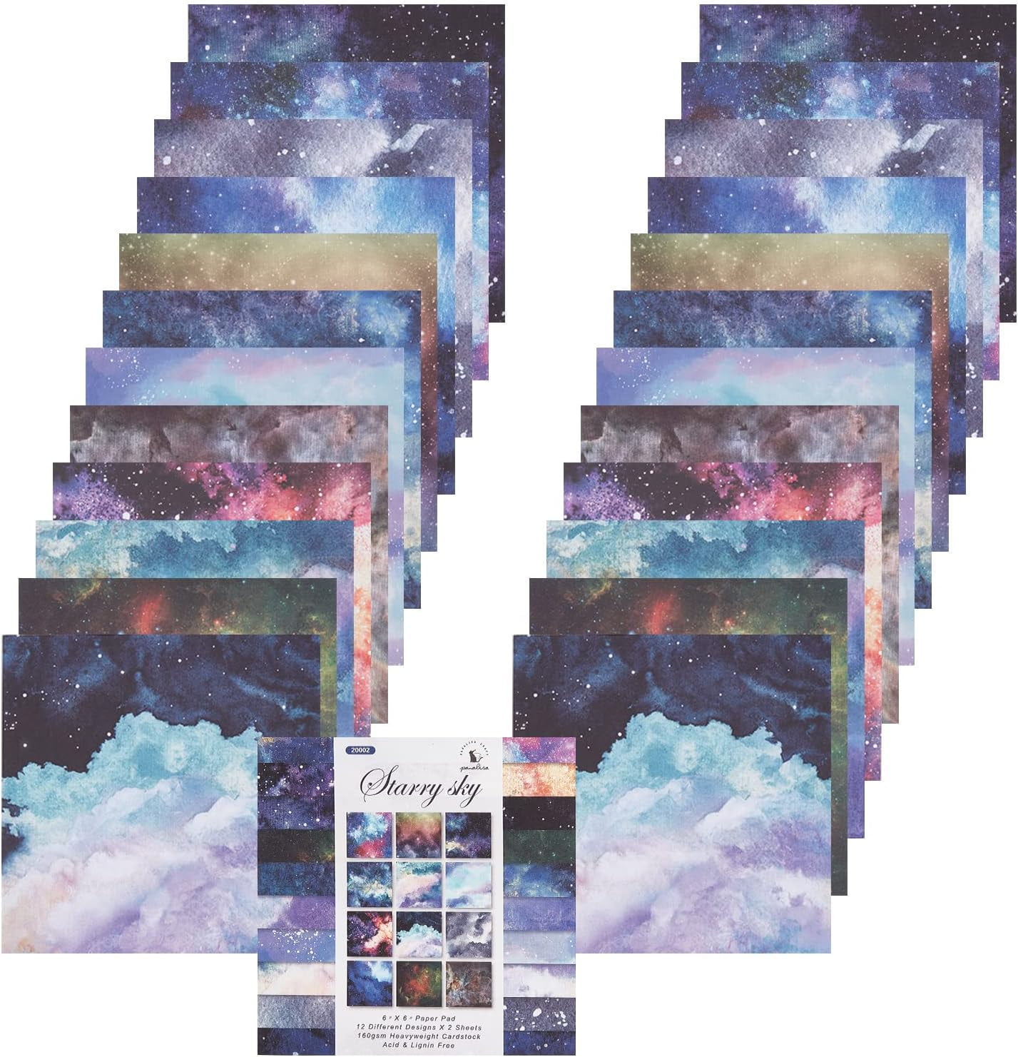 12 Styles Patterned Paper Pad Scrapbook Paper Pack 24 Sheet Single ...