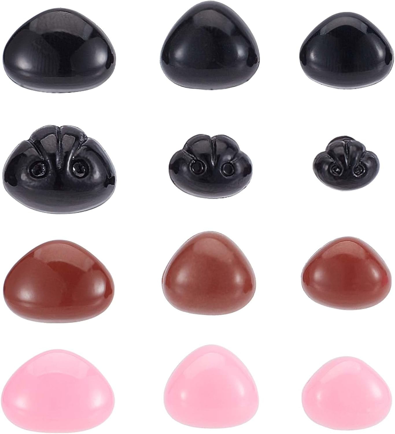 12 Styles Plastic Dog Safety Craft Noses with Spacer for DIY Doll Toys ...