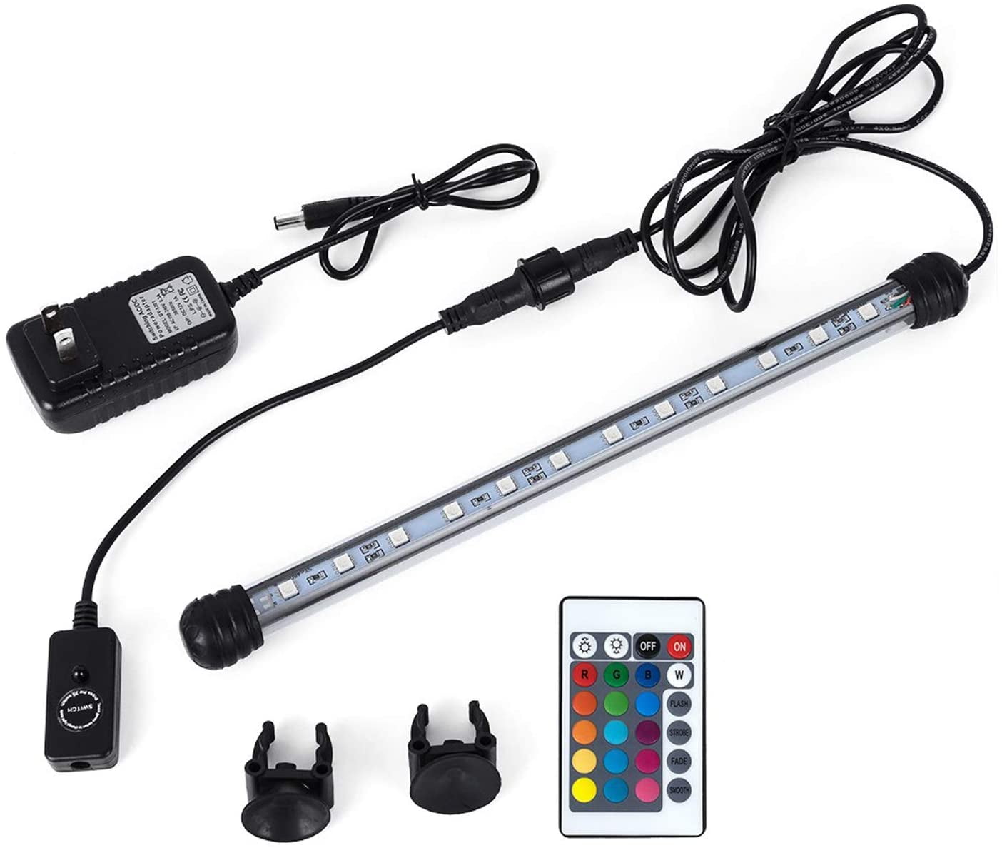 12 in Submersible LED Aquarium Light, 2W Color Changing Fish Tank Light ...