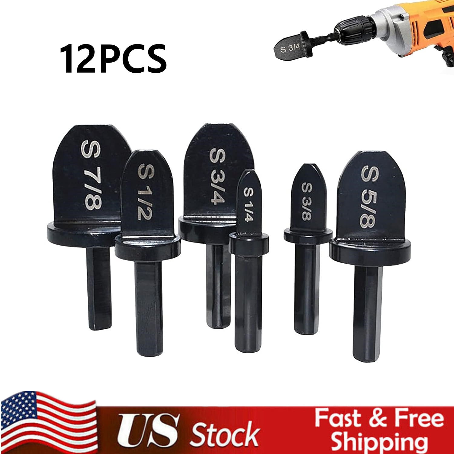 12 Swaging Tube Expander Tool Drill Bit Set Air Conditioner Copper Tube ...