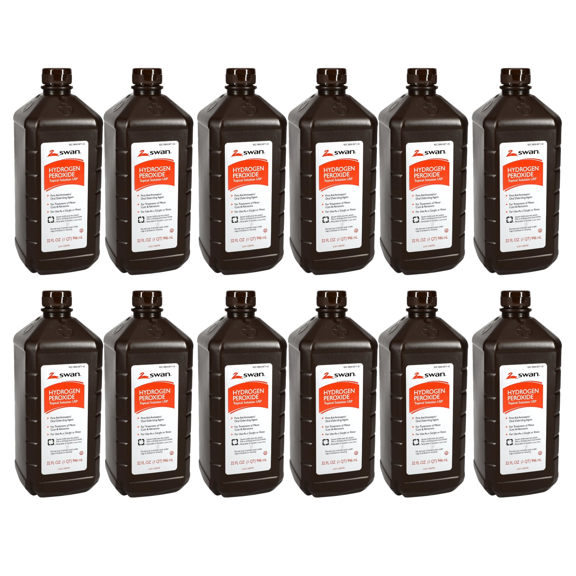 (12) Swan Hydrogen Peroxide 3% Topical Solution USP 32Oz First Aid ...