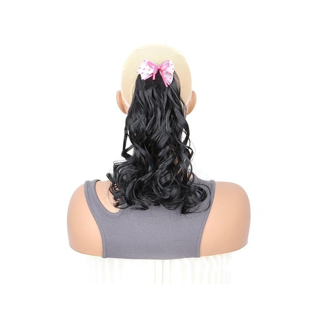 12" Sweet Bowknot Ponytail Extension with Duck Billed Clip Synthetic ...