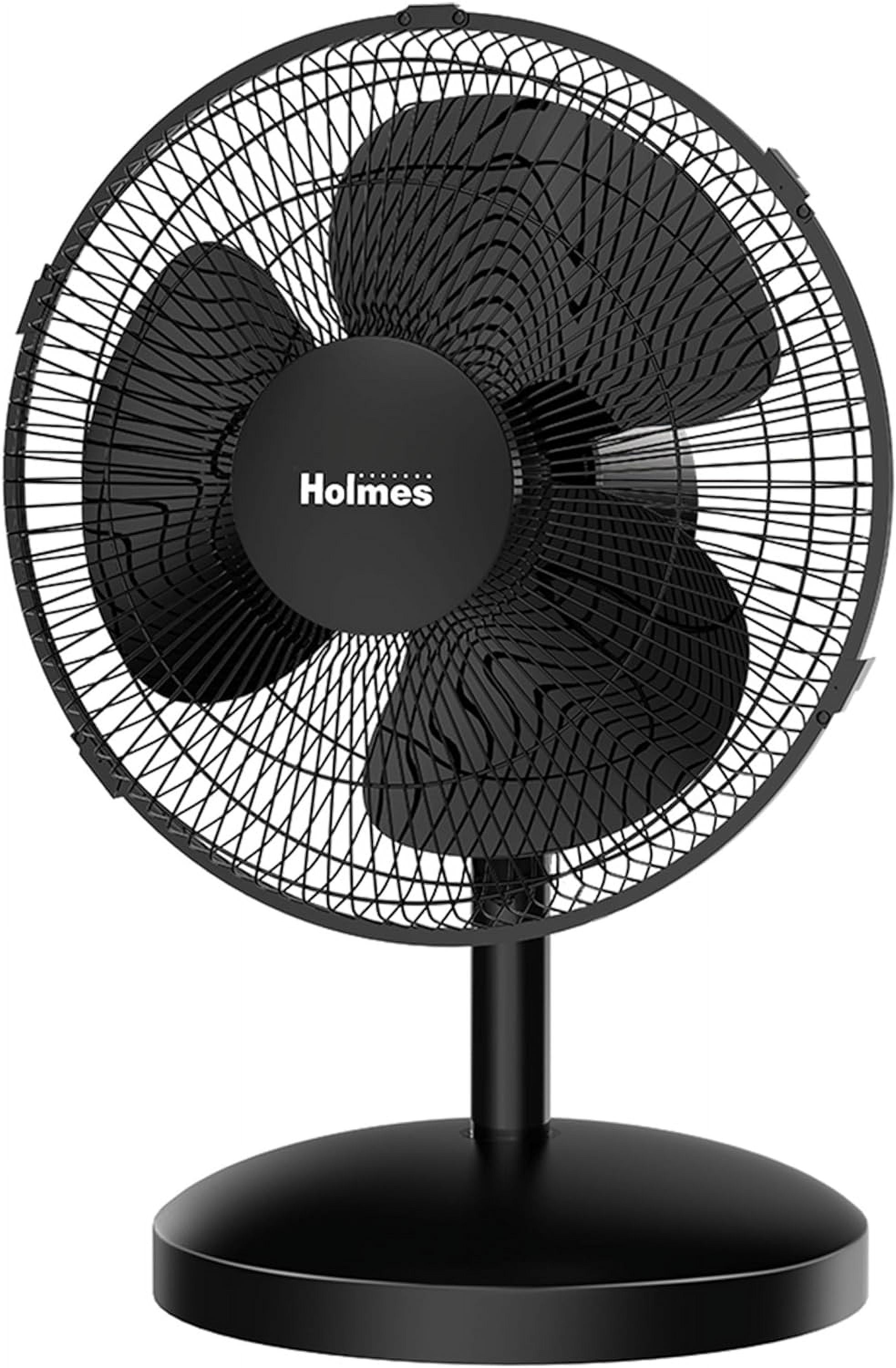 12" Table Fan, 75° Oscillation, 3 Speeds, 15° Adjustable Head Tilt ...