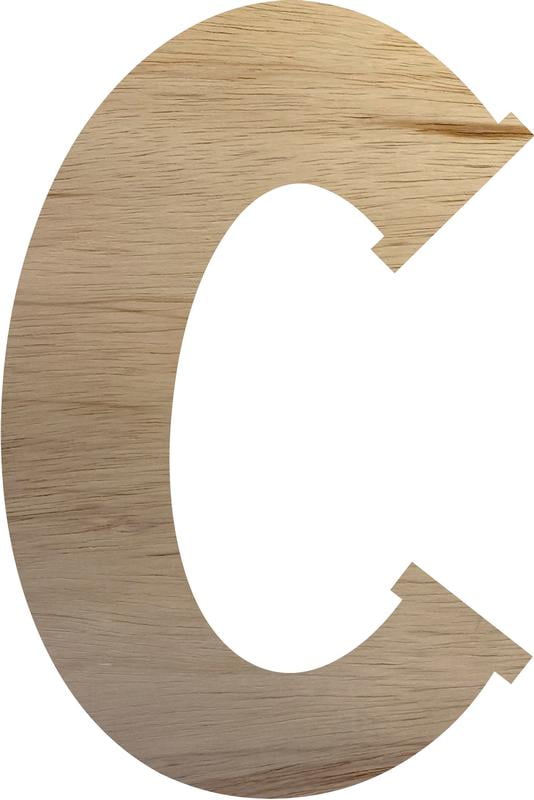 12'' Tall Wall Hanging Wooden Letter C, Unfinished Craft Wood Blank ...