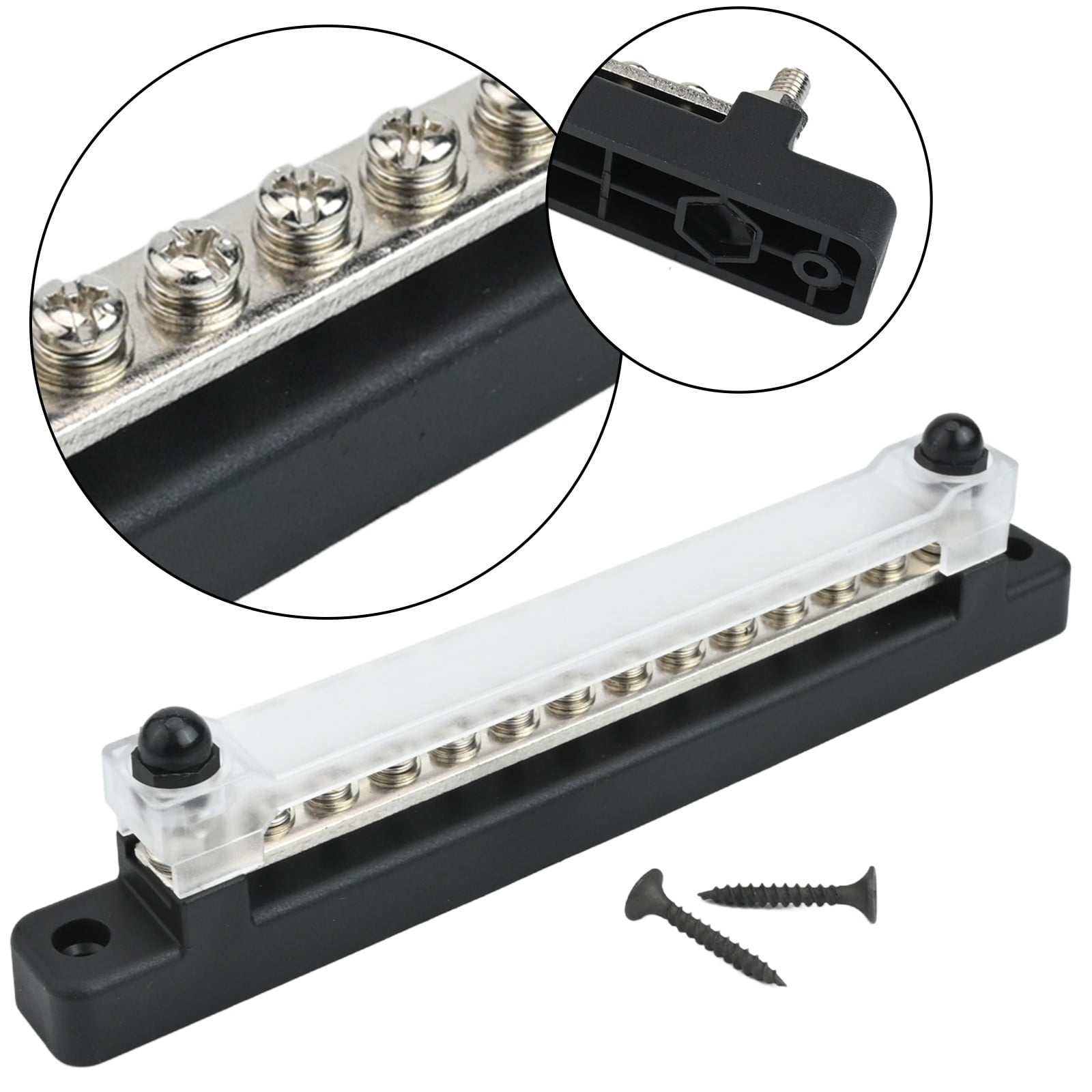 12 Terminal Block Bus Bar Cover 12V Distribution Bus Bar Auto Boat ...