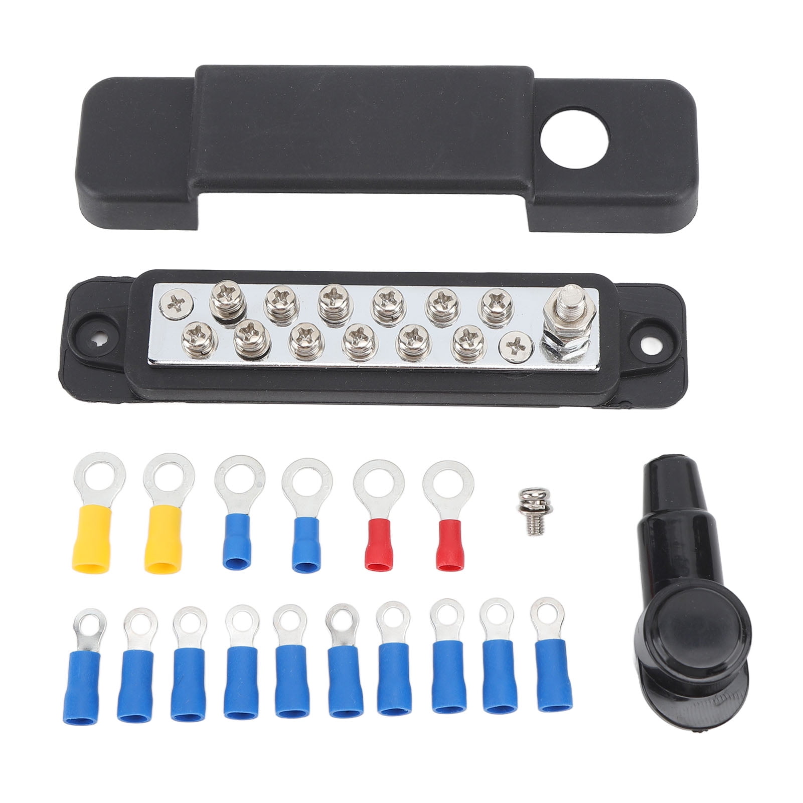 12 Terminal Waterproof Black Power Distribution Block Kit for Vehicles ...