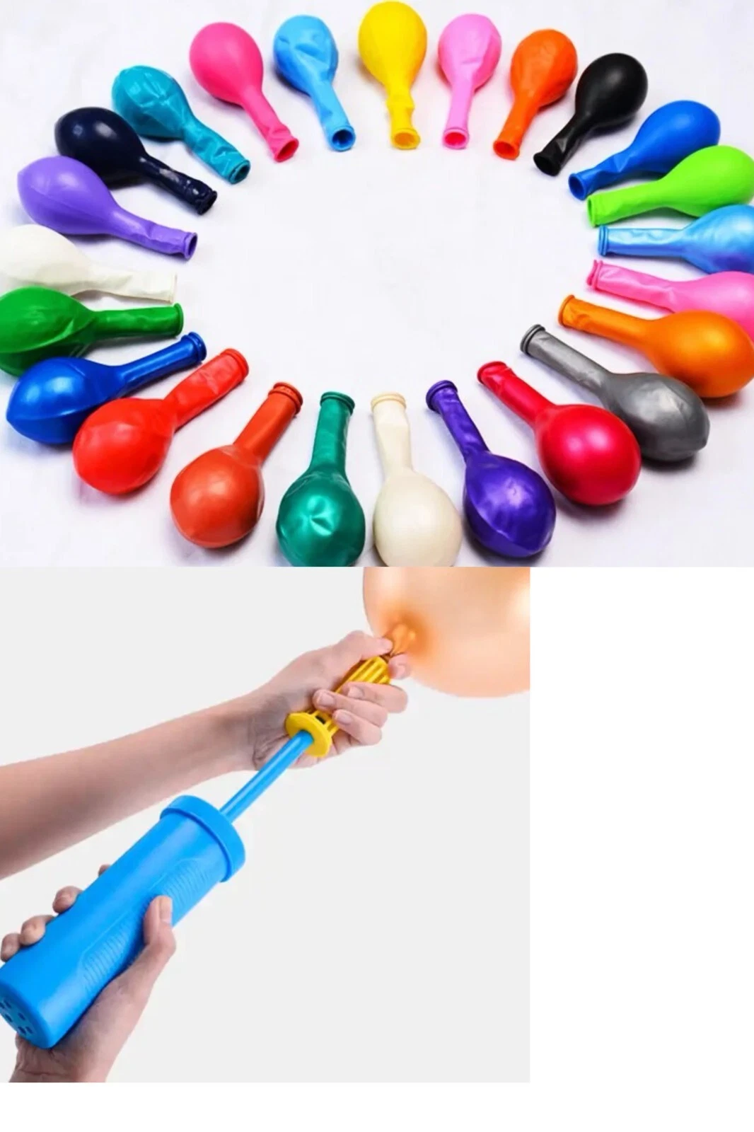12” Thick Assorted Color Round Balloons - 100 Pcs With Hand Pump For ...