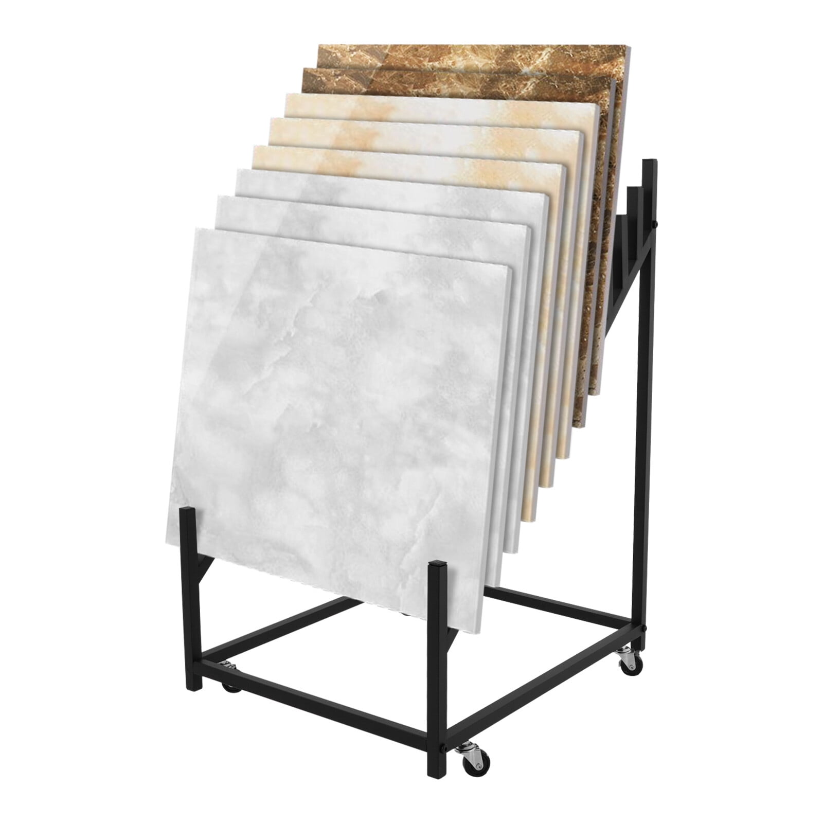 12-Tier Metal Porcelain Tile Display Rack Slotted Plate Flooring ...