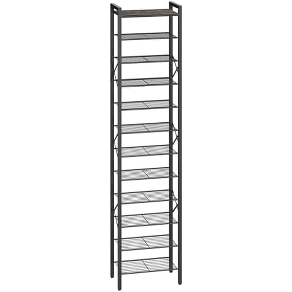 12-Tier Narrow Shoe Rack, Tall Shoe Rack for 12-24 Pairs, Slim Shoe ...