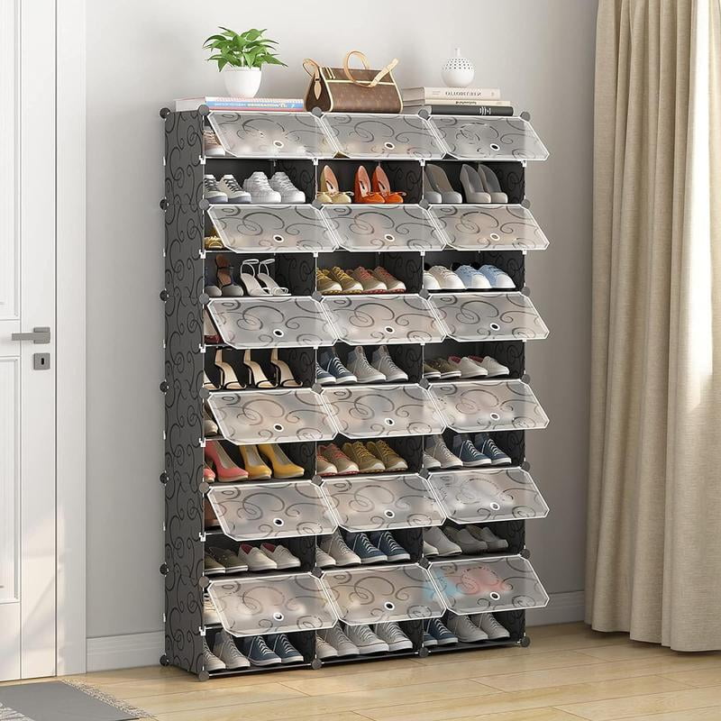 12-Tier Portable Shoe Rack Organizer 72 Pair Covered Shoe Storage ...