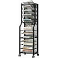 12 Tier Rolling File Cart, Desk File Organizer with Sliding Trays and ...