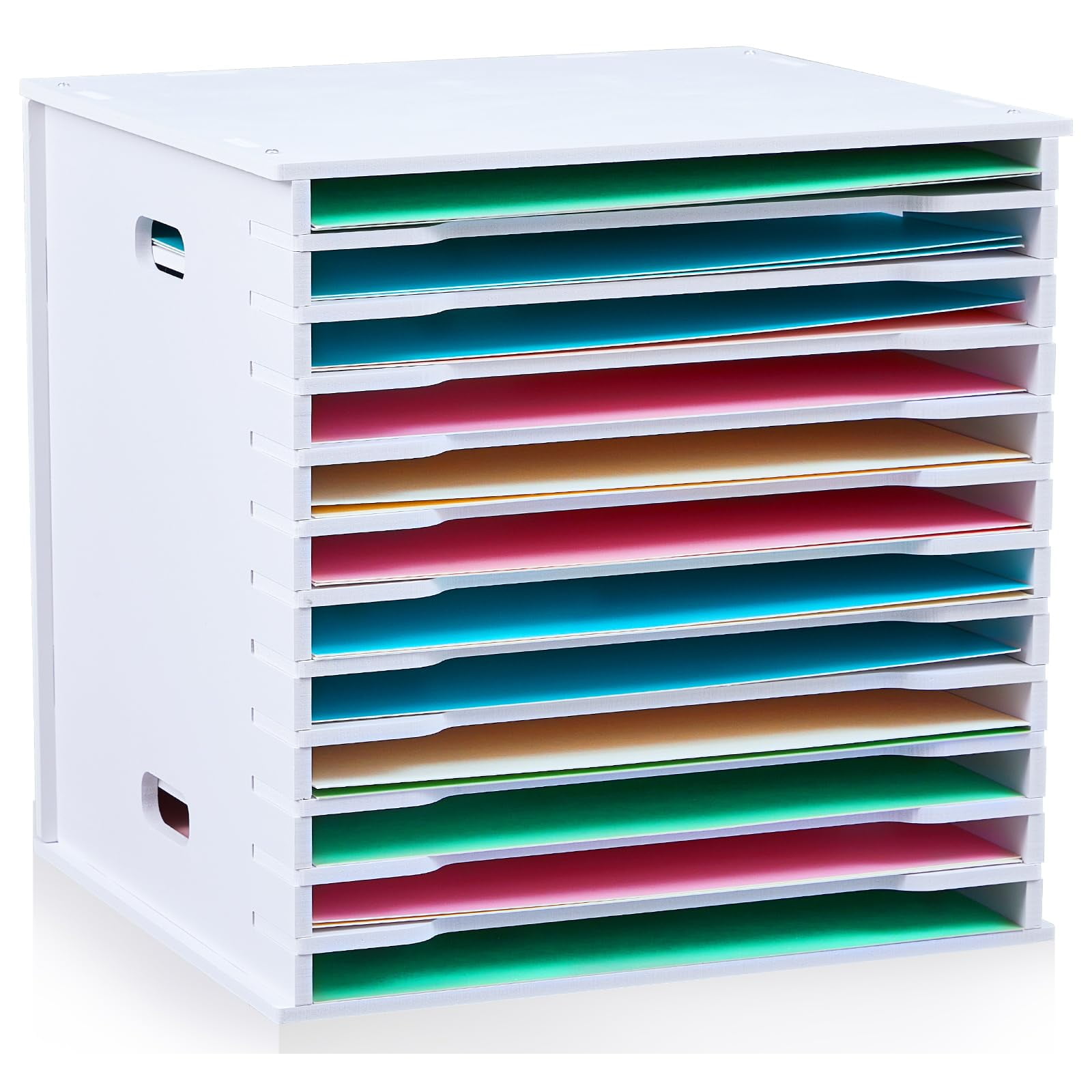 12 Tier Scrapbook Paper Organizer 12 x 12 Inch Desk Scrapbook Paper ...