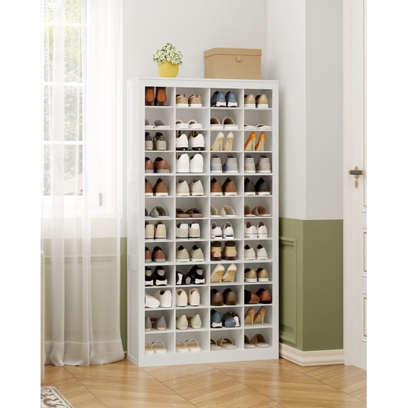12-Tier Widen Shoe Storage Cabinet, Free Standing Closet Organizers and ...