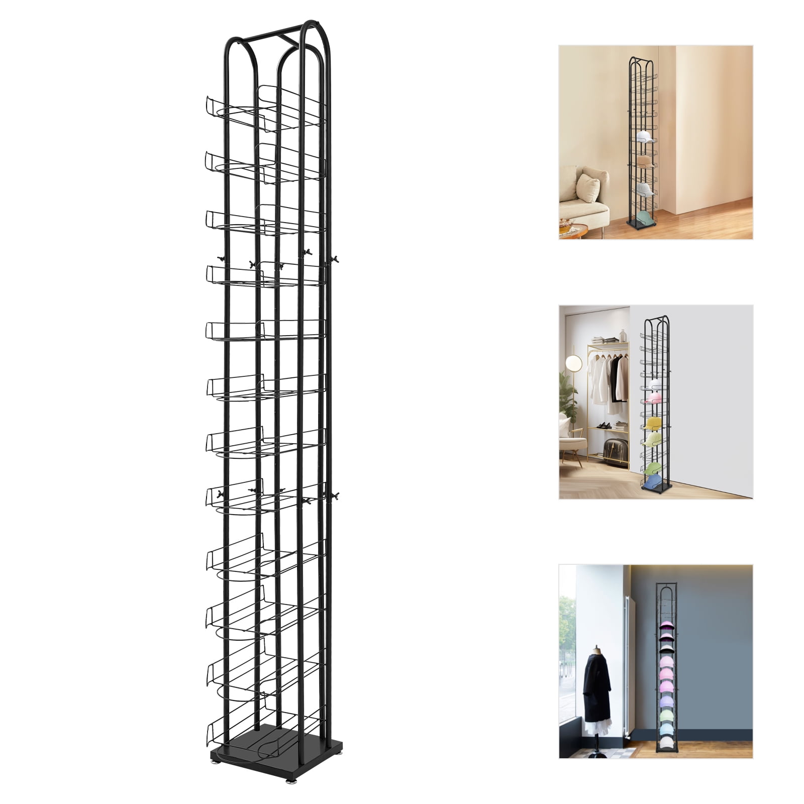 12-Tier Freestanding Hat Rack - Premium Floor-Standing Hat Display ...