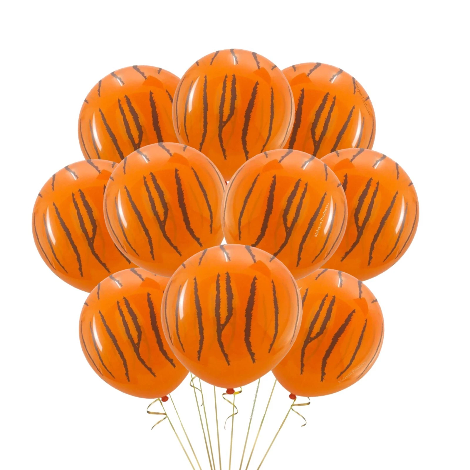 12 Tiger Balloons, Bengals Orange Striped Animal Themed Party Decor 12 ...