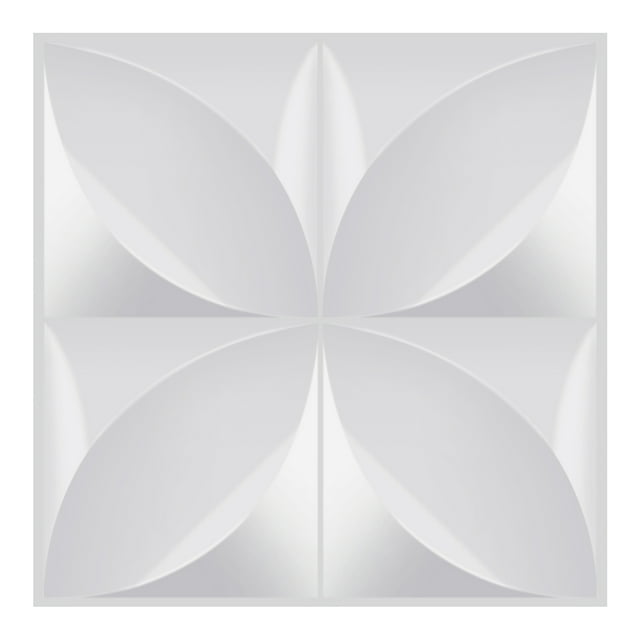 12 Tiles 3D Wall Panels 12 x 12in White Diamond Wall Décor PVC Flower ...