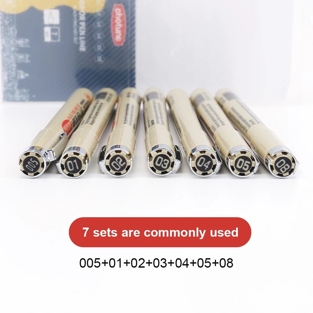 12 Tip Pigment Liner Micron Ink Marker Pen for Manga Draw Sketching ...