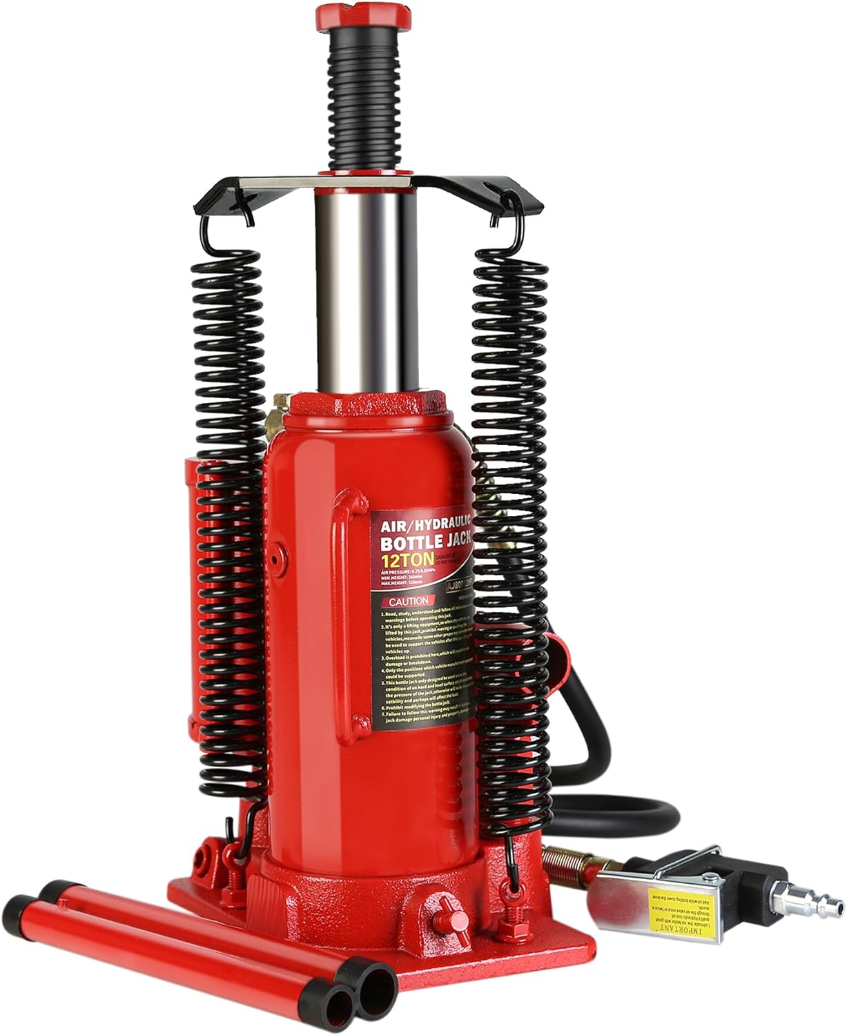 12 Ton Hydraulic Bottle Jack, 24,000LBS Pneumatic All Welded Bottle ...