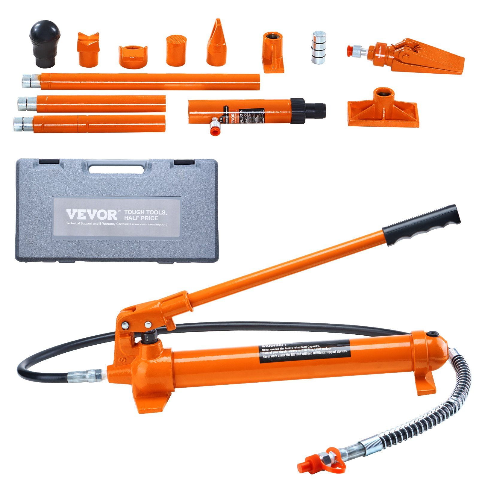 12 Ton Hydraulic Jack Kit, Portable Auto Body Repair Tool with 4.6 ft ...