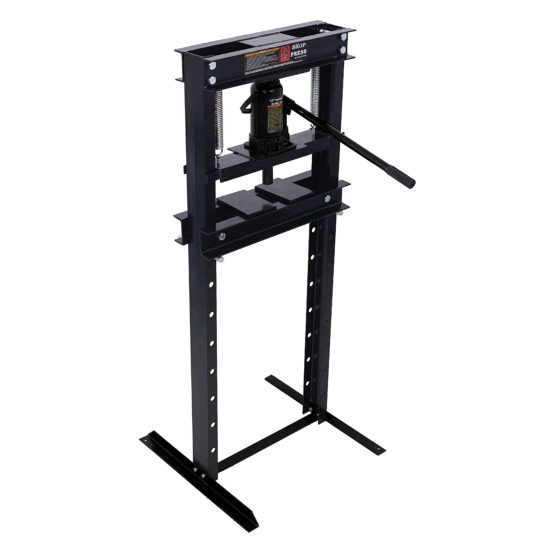 12-Ton Hydraulic Shop Press - Floor Mount, H-Frame, Adjustable Height ...