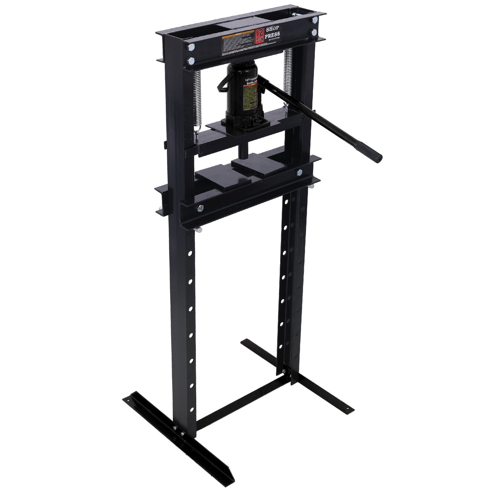 12-Ton Hydraulic Shop Press - Heavy Duty H-Frame Floor Press with ...