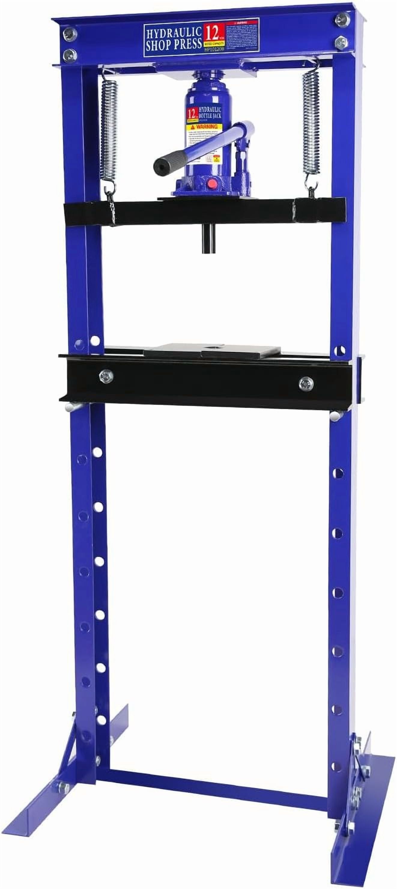 12 Ton Hydraulic Shop Press, Steel H-Frame Bearing Press with ...