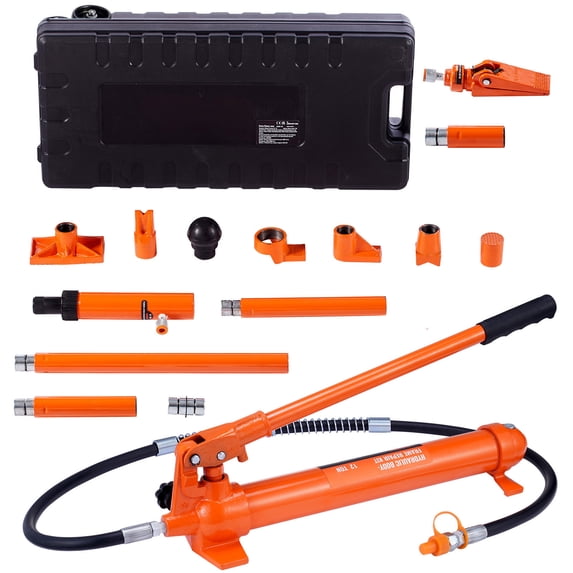 12 Ton Porta Power Hydraulic Jack Air Pump Lift Ram Body Frame Repair ...