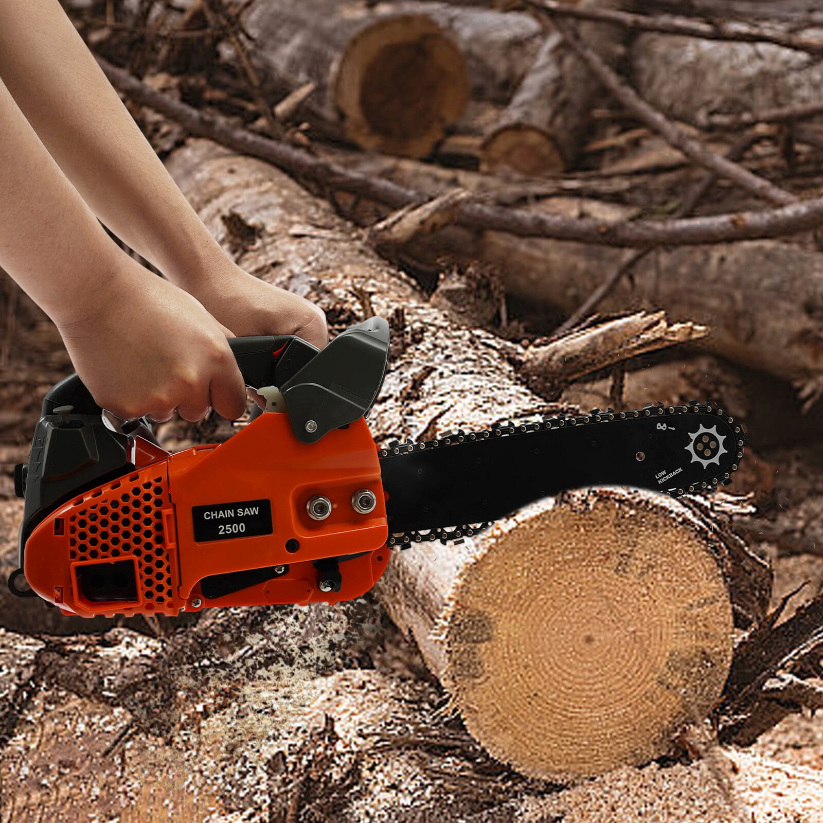 12'' Top Handle Gas Chainsaw 2-Stroke 25.4cc Portable Chain Saws Petrol ...
