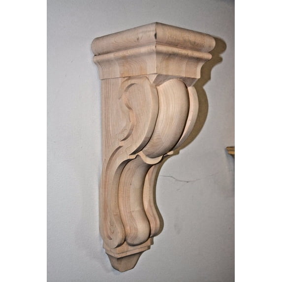 12" Traditional Style Maple Wood Corbel Bracket Support Large Bookend ...