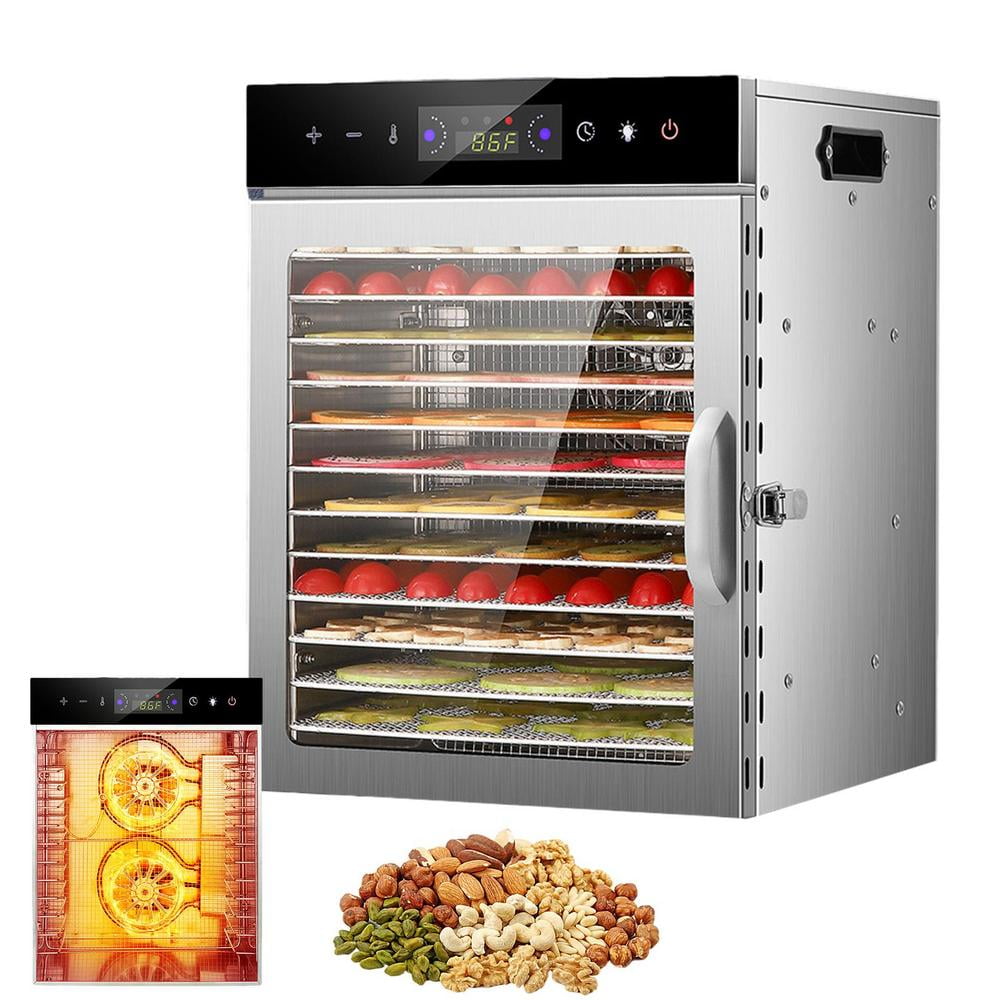 12-Tray Large Capacity Beef Jerky Dehydrator - Electric Food Dryer for ...