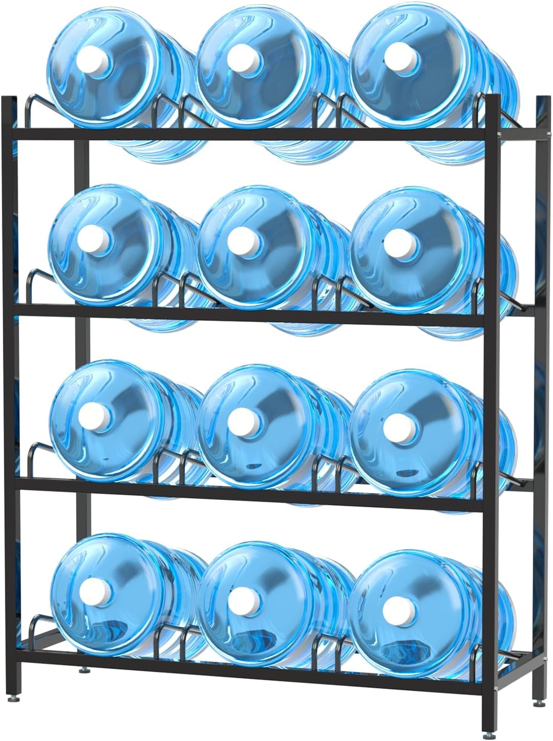 12-Tray Water Jug Rack, Storage 5 Gallon Water Cooler Bottle Holder ...