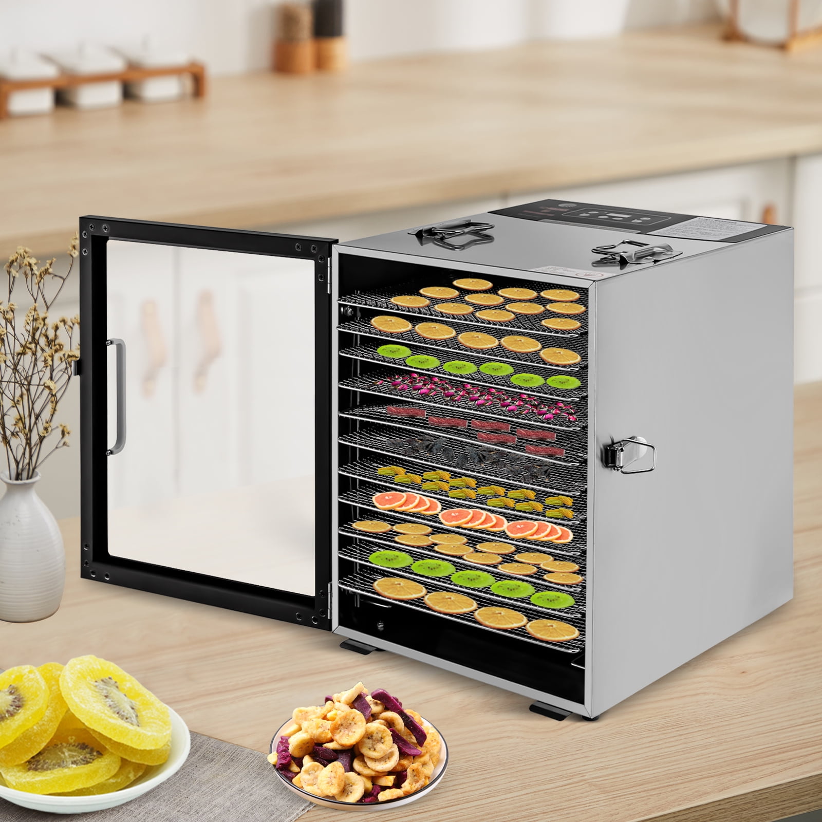 12 Trays Commercial Large Food Dehydrator Stainless Steel Fruit Meat ...