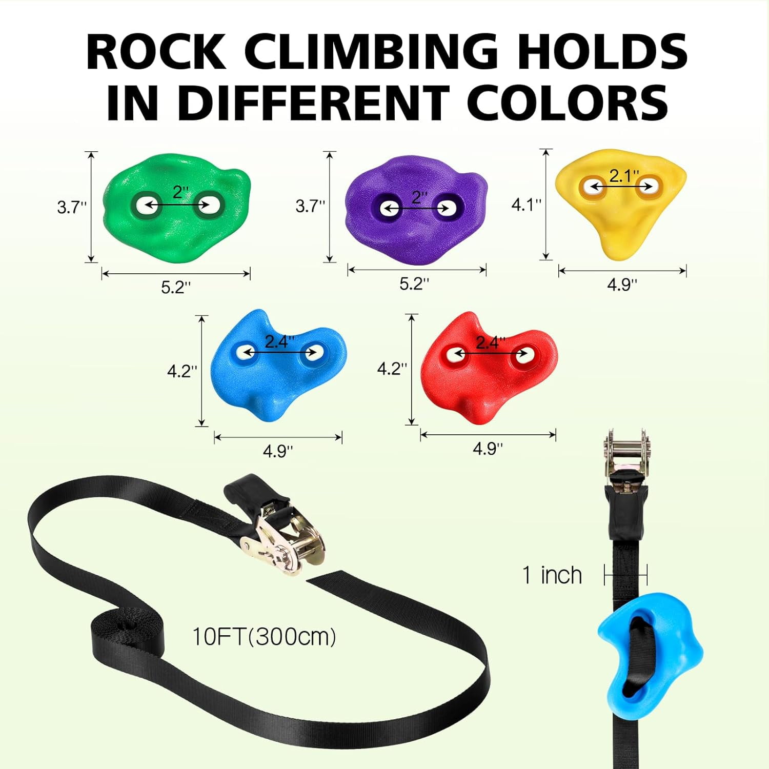 12 Tree Climbing Holds and 6.56FT Climbing Rope for Kids, Tree Climber ...