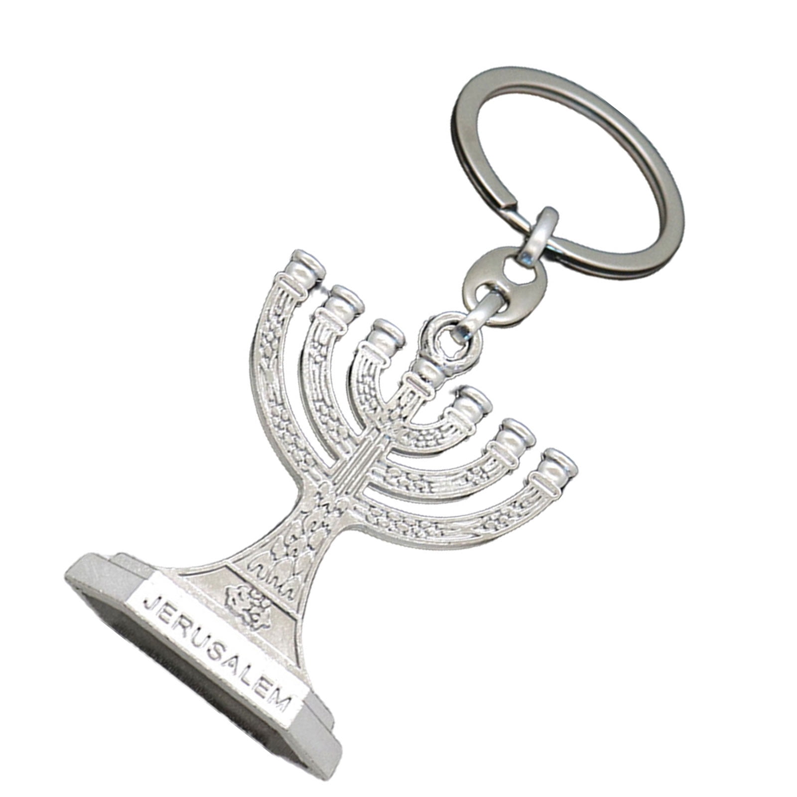 12 Tribes of Israel Menorah Jerusalem Temple 7 Branch Holder Keychain ...