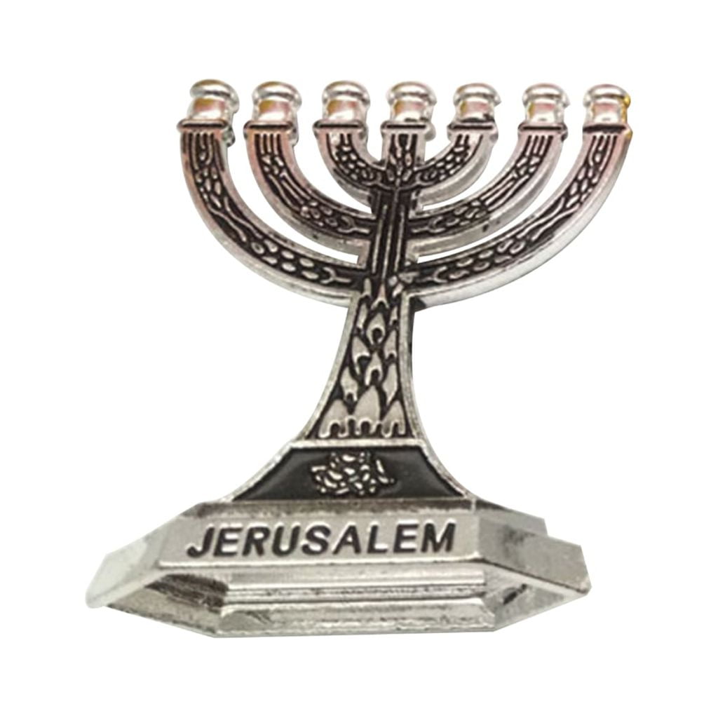 12 Tribes of Israel Menorah Jewish 7 Branch Candle Holder Jerusalem ...