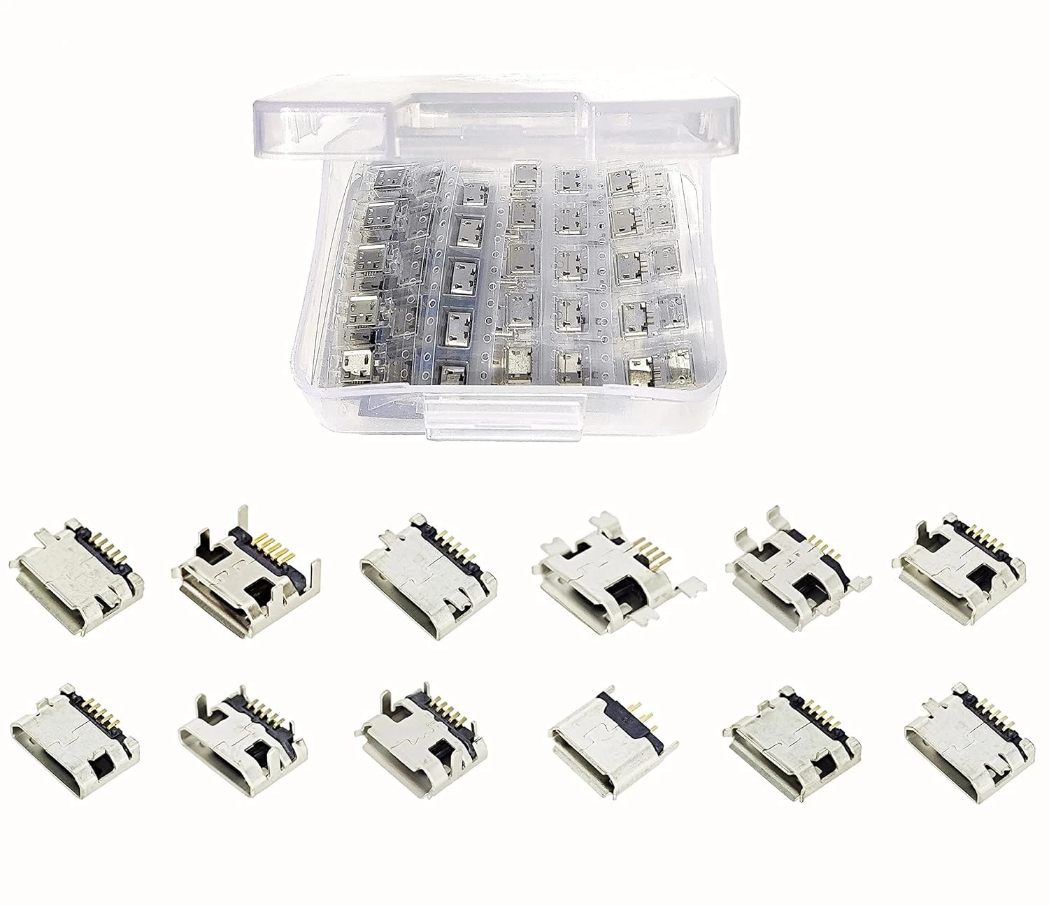 12 Types Micro Usb Sockets Kit Jack Plug Connector,Usb-B Repair Micro ...