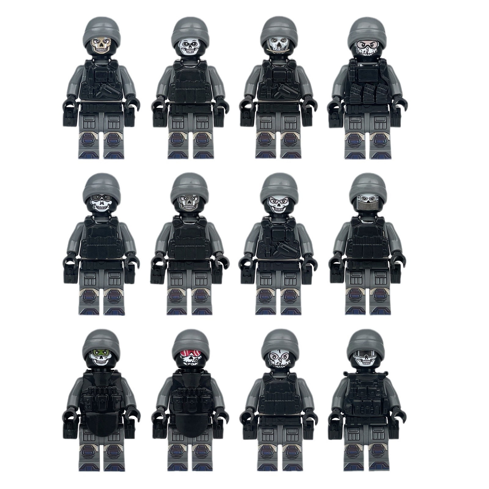 12 Types Of Small Building Block Figurines Ghost Special forces Team ...