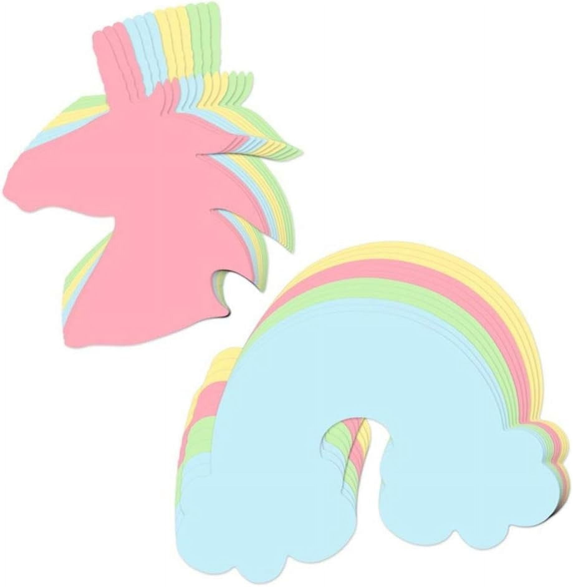 12 Unicorns Cut-Outs & 12 Rainbows Colorful Paper Shaped Craft Décor ...