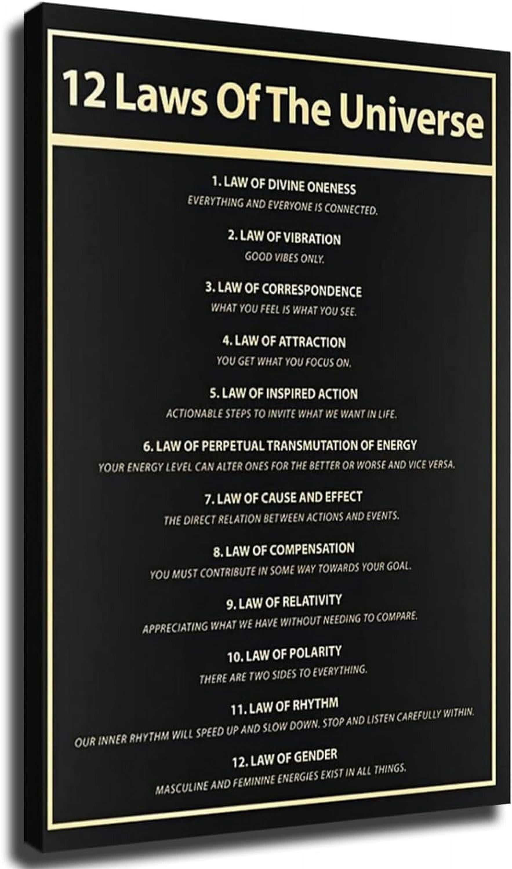 12 Universal Laws Embodying Spiritual Energy Quotes Poster Decorative ...
